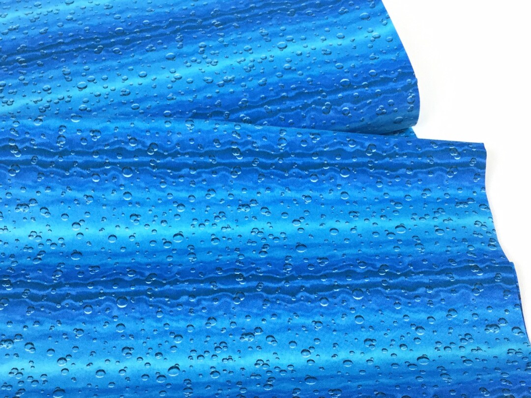 Rain Drops Blue Fabric ~ From Landscape Medley Collection Designed by ...