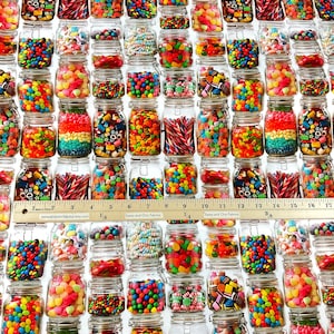 Colorful Candy Jars 100% Quilting Cotton Fabric in Sweet Color ~ Sweet ...