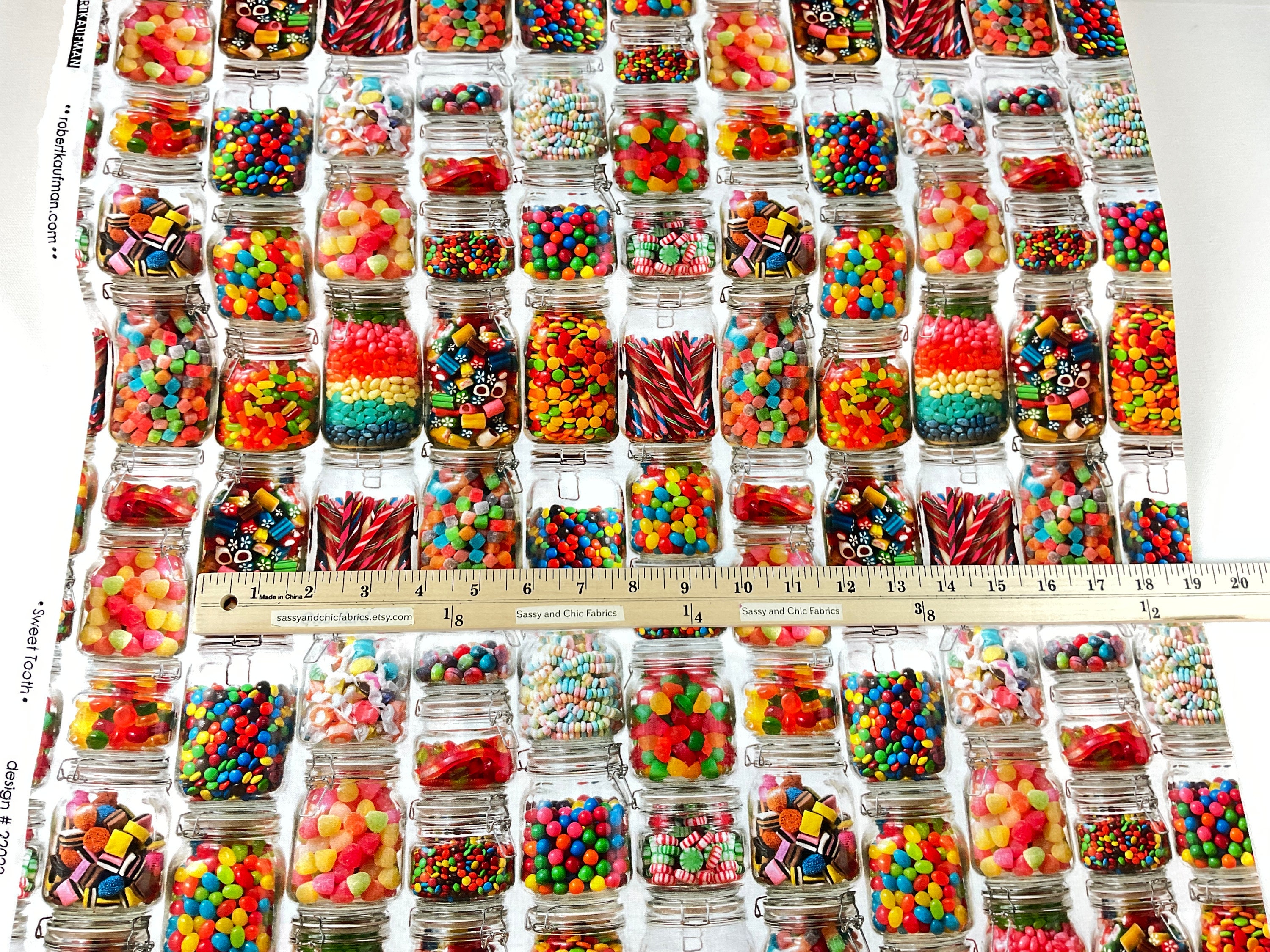 Colorful Candy Jars 100% Quilting Cotton Fabric in Sweet Color ~ Sweet ...