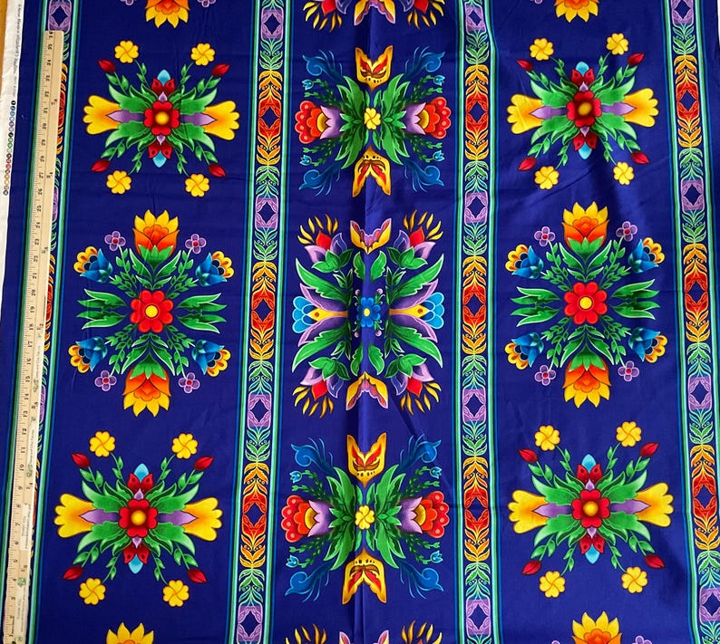 By 23” Panel, Regalia 4 Colors: Royal/cream/black/aqua 100% Cotton ...