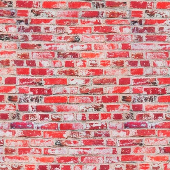 Red Brick Wall Fabric Imaginings Collection for Robert | Etsy