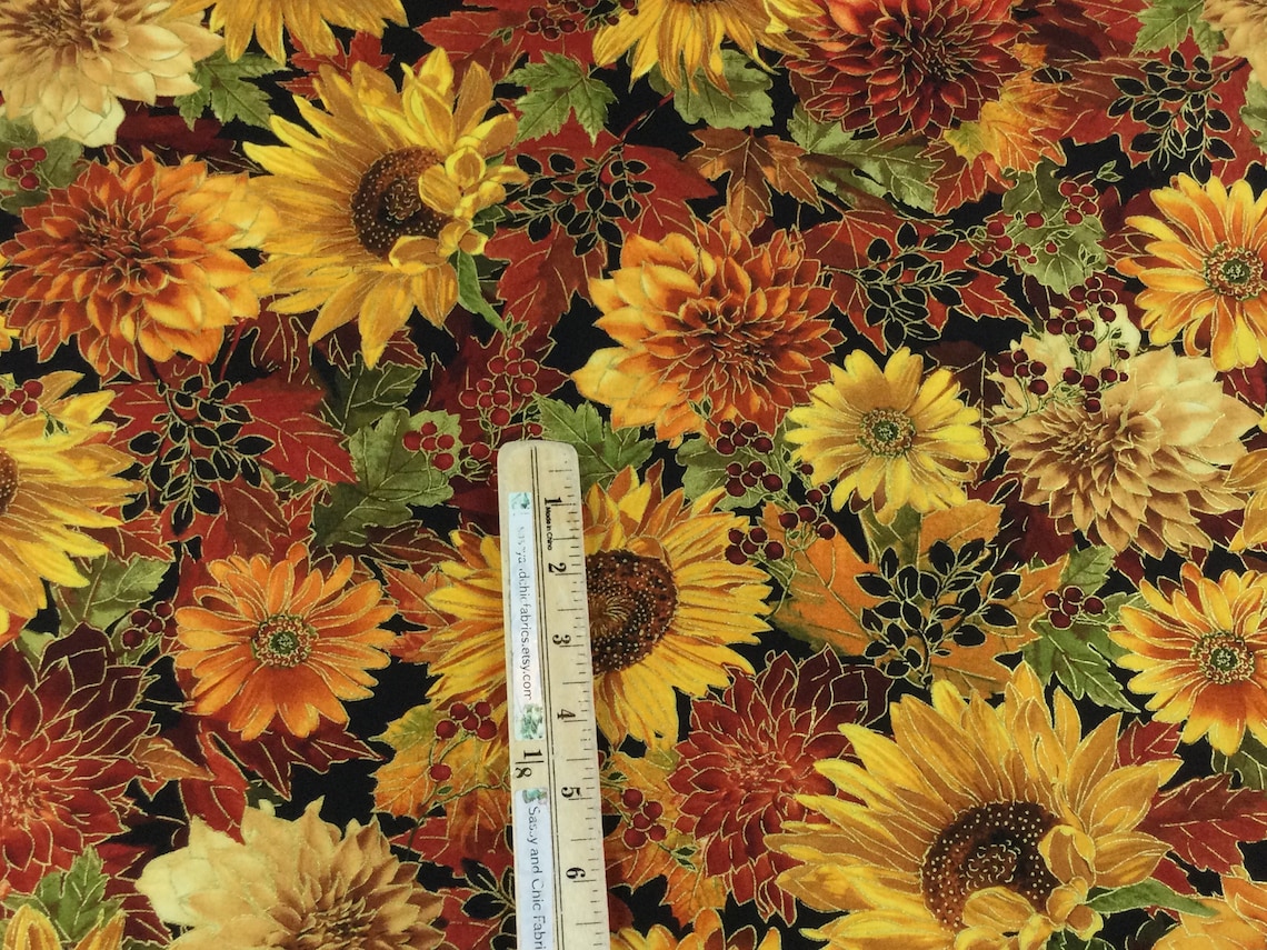 Flowers Autumn Fabric Fall Glory Collection for Timeless | Etsy