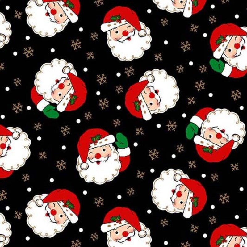 Vintage Santa Fabric - Etsy