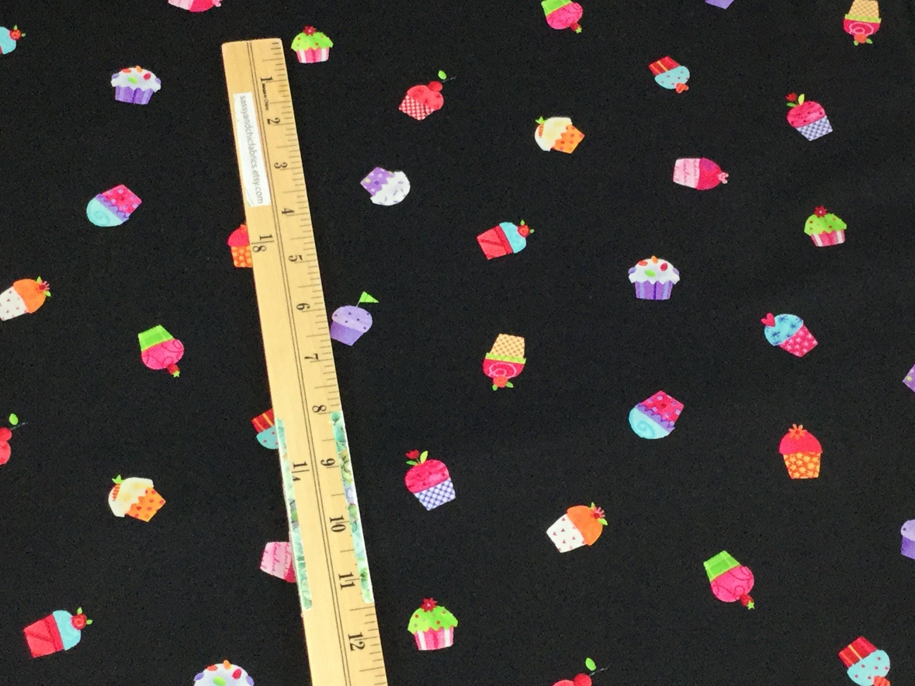 Tossed Cupcakes Black Color Sweet Things Collection by Holly | Etsy