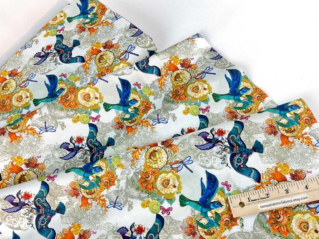Birds in Flight 100% Cotton Fabric ~ Wonderland by Day Collection From ...