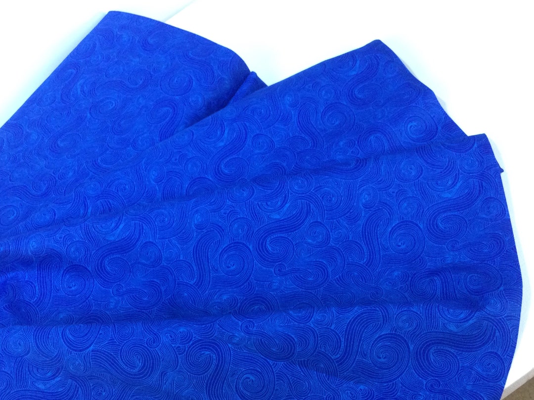 1 FQ Left ~just Color Swirl Royal Fabric ~ Just Color! Collection From ...