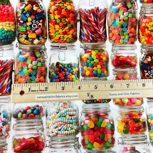 Colorful Candy Jars 100% Quilting Cotton Fabric in Sweet Color ~ Sweet ...