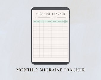 Monthly Headache Tracker Printable Template, Headache Pain Tracker ...