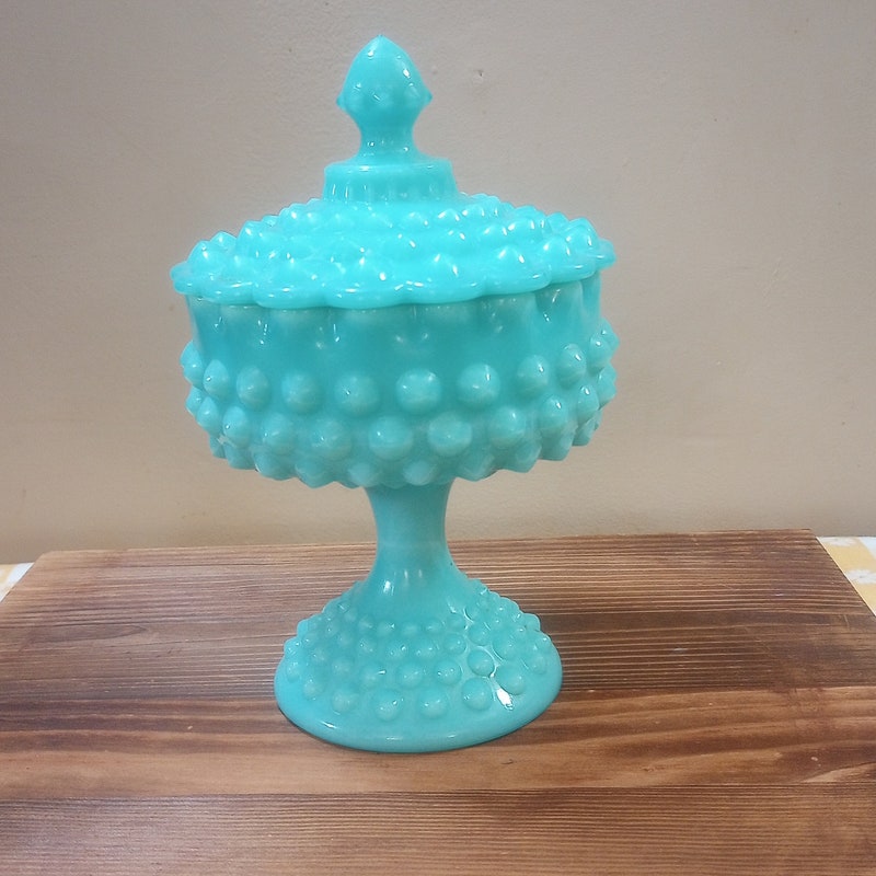 Turquoise Milk Glass - Etsy