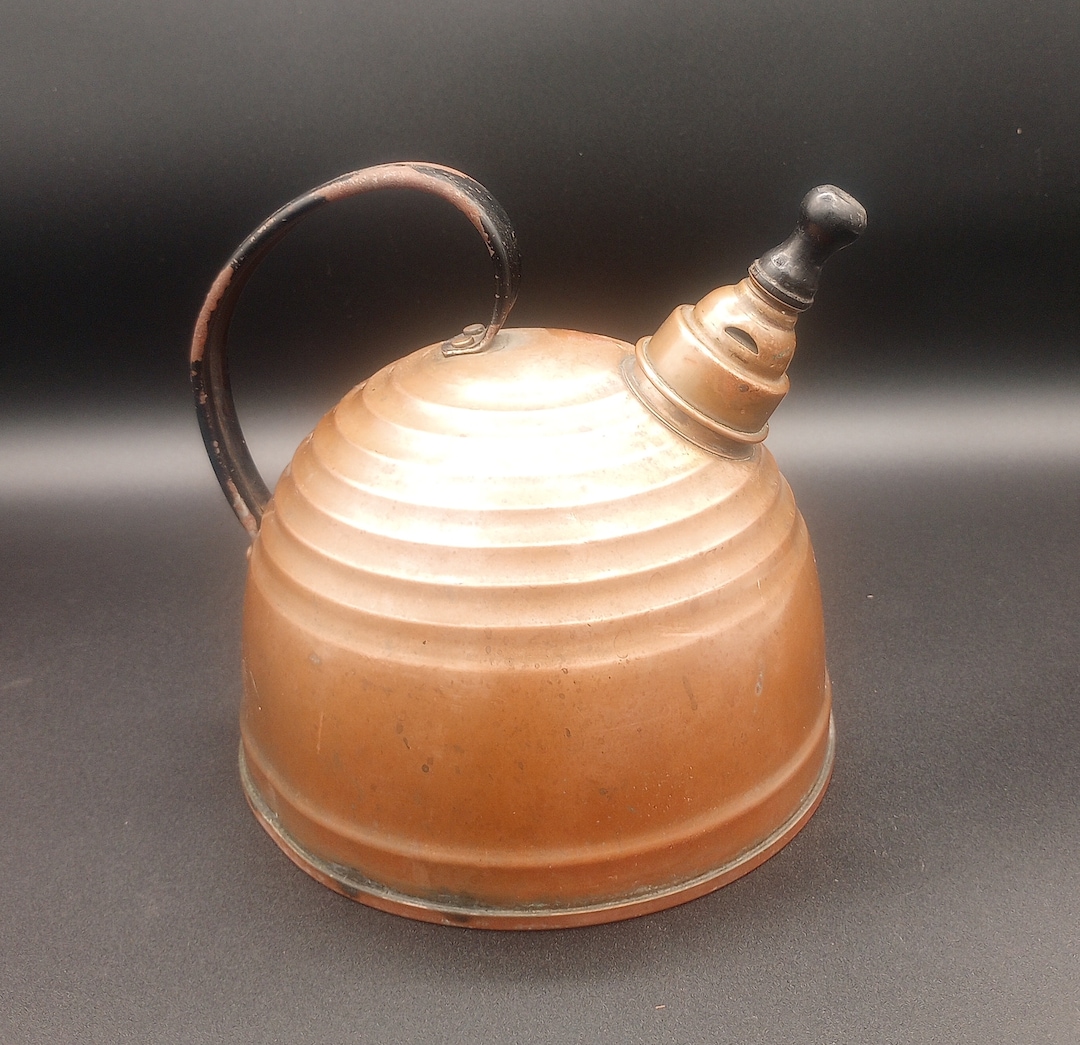 1930's Whistling Copper Tea Kettle, Bee Hive Style, Great Shape, Loud ...