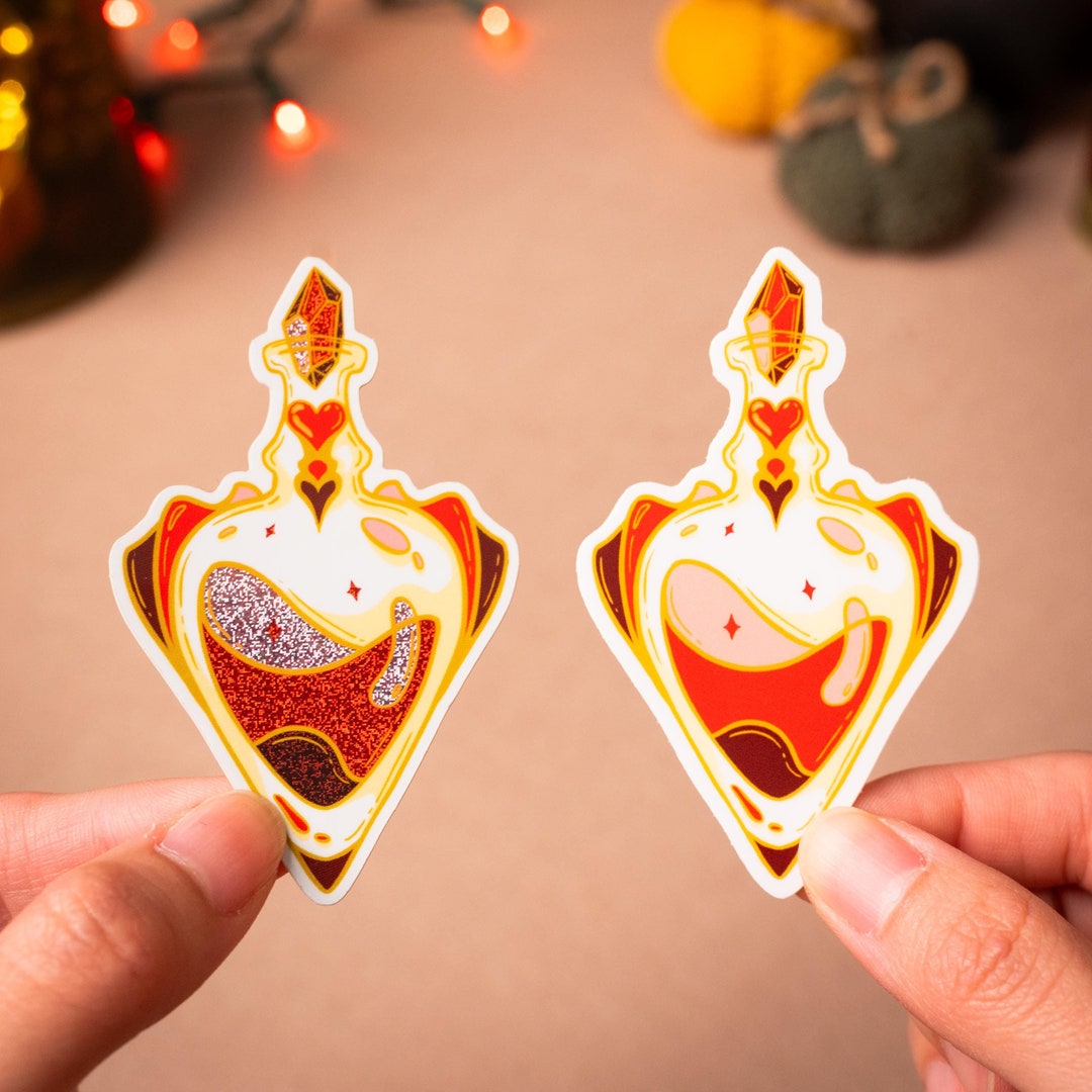 Glitter Healing Potion Sticker, Love Potion: D&D Vinyl Decal Stationery ...