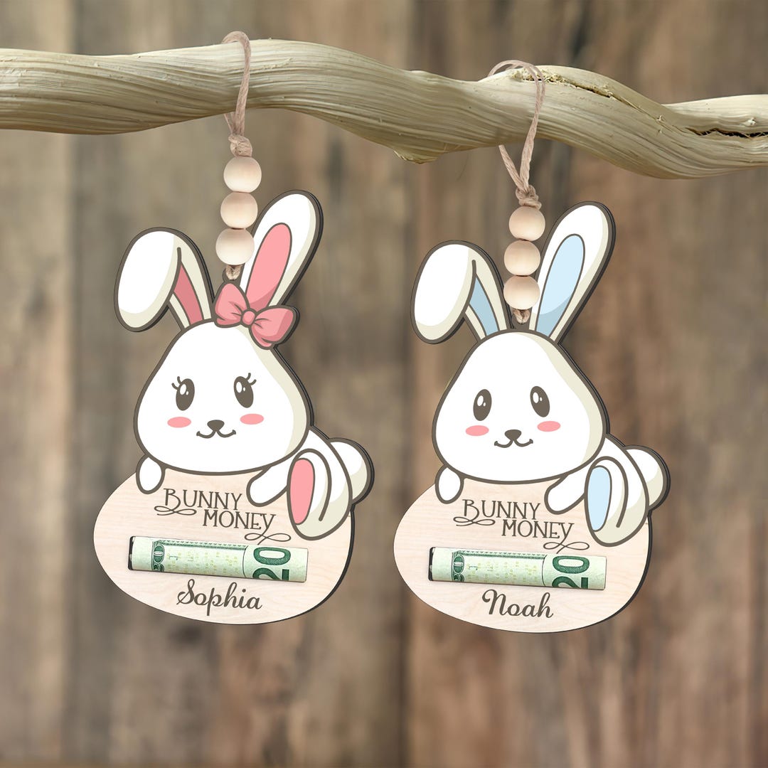Easter Bunny Money Gift, Personalized Easter Money Holder, Easter ...