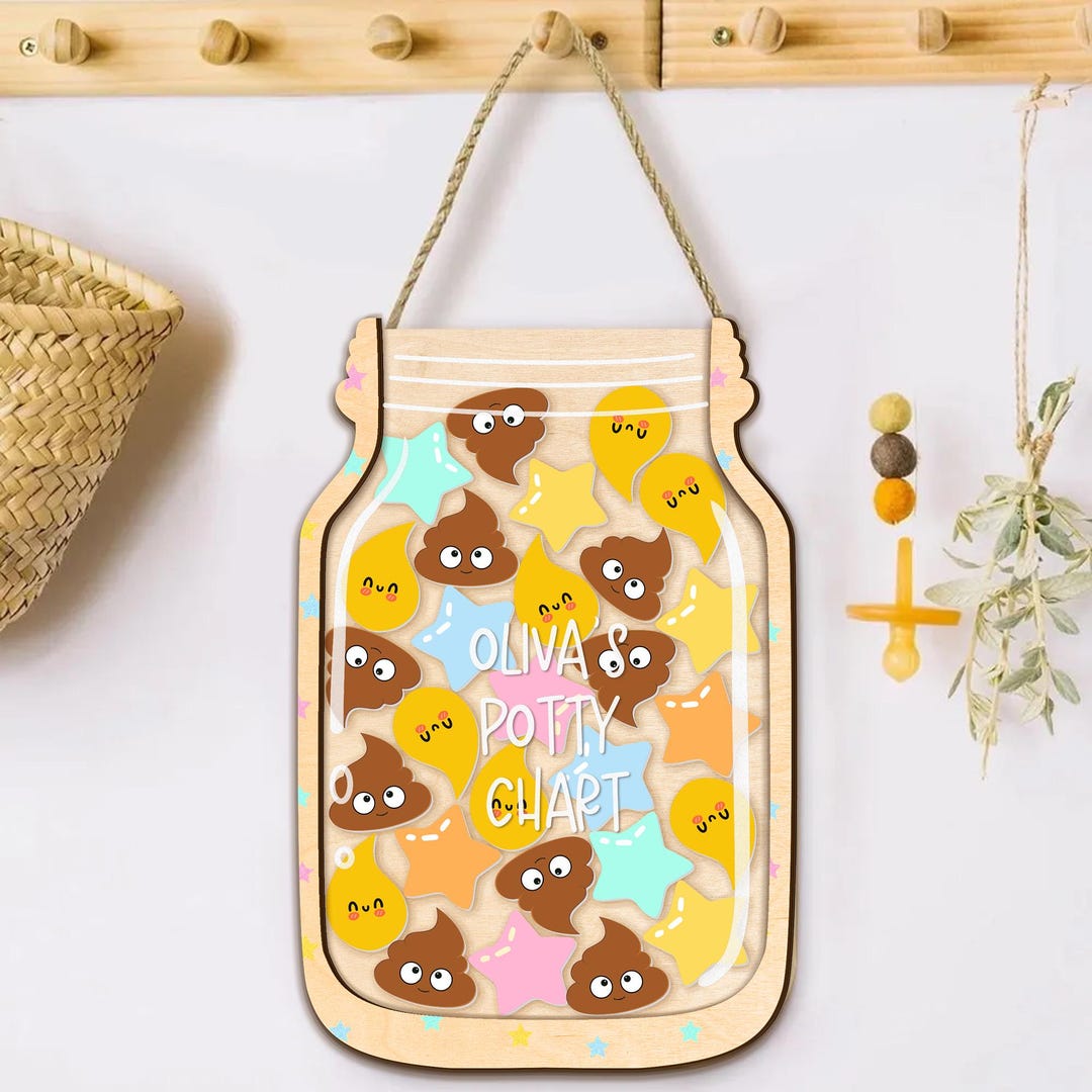 Custom Magnetic Reward Jar for Potty Training, Toddler Toilet Chart ...