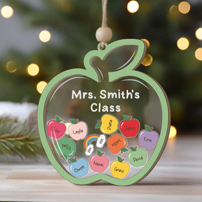 Personalized Teacher Christmas Ornament, Teacher Ornament, Teacher ...