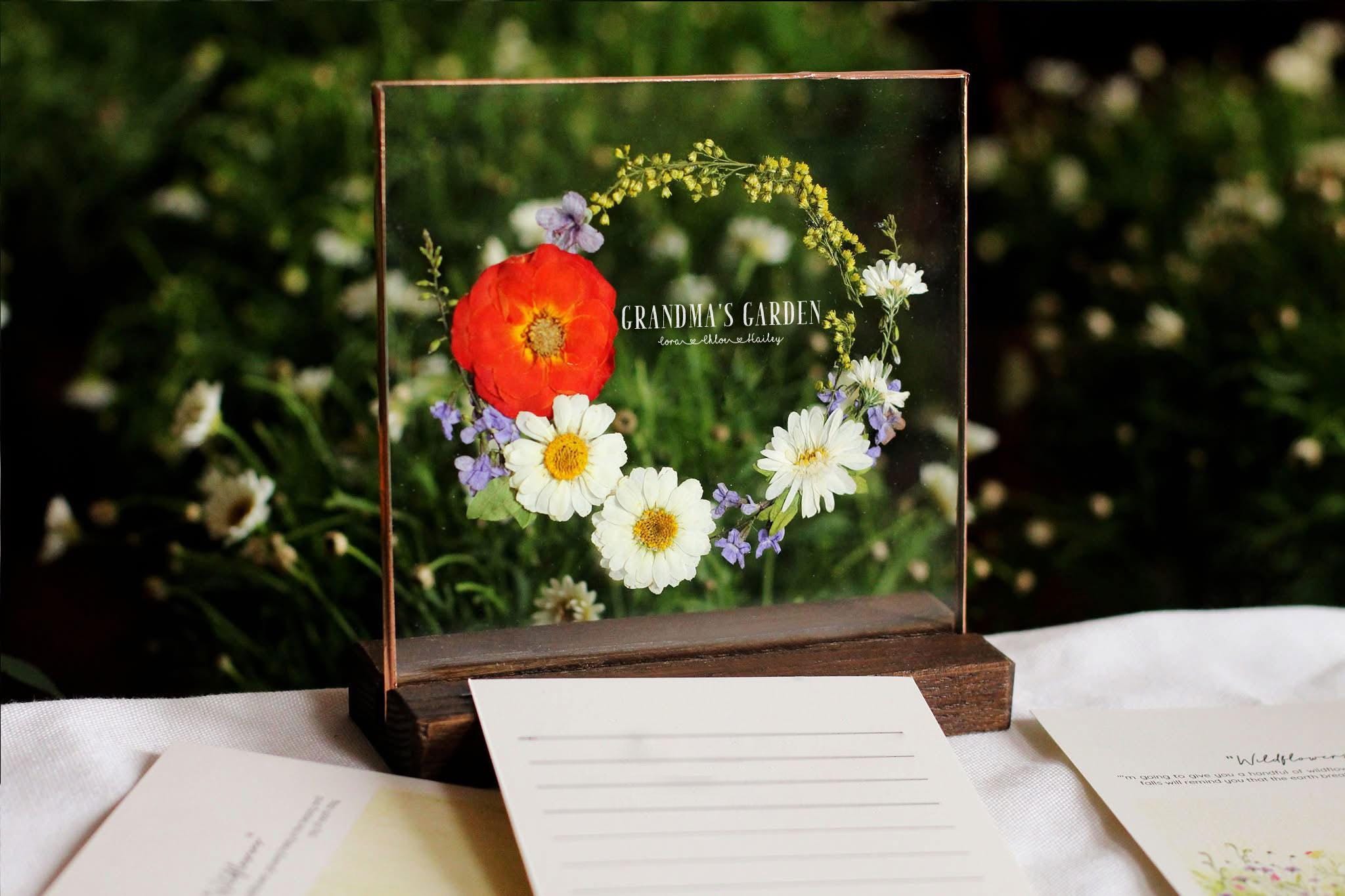 Custom Handcrafted Wooden Frame With Dried Flower, Pressed Design ...