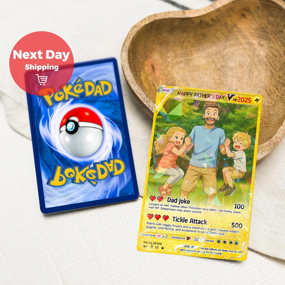 Fathers Day Gift for Gamer Dad | Personalized Pokedad Card for Husband ...