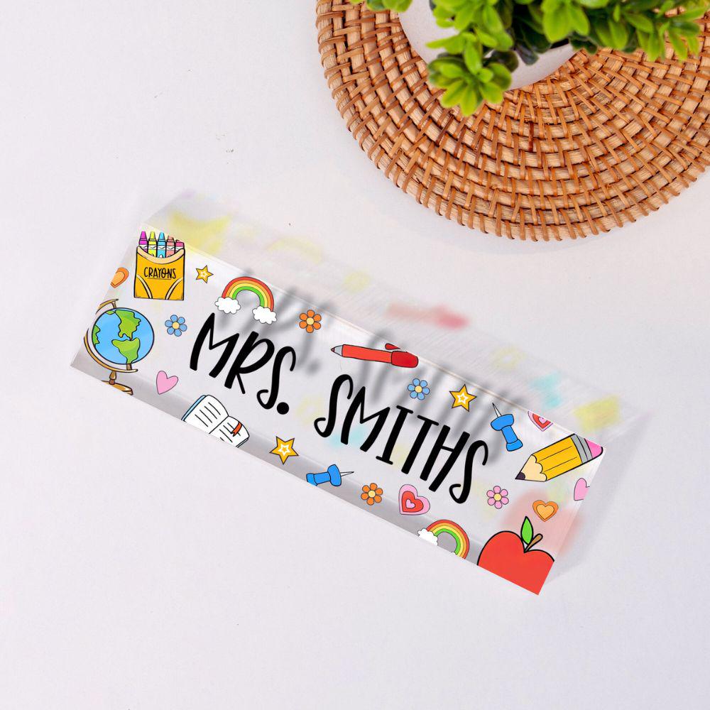 Personalized Teacher Desk Name Plate, Teacher Acrylic Block, Teacher ...