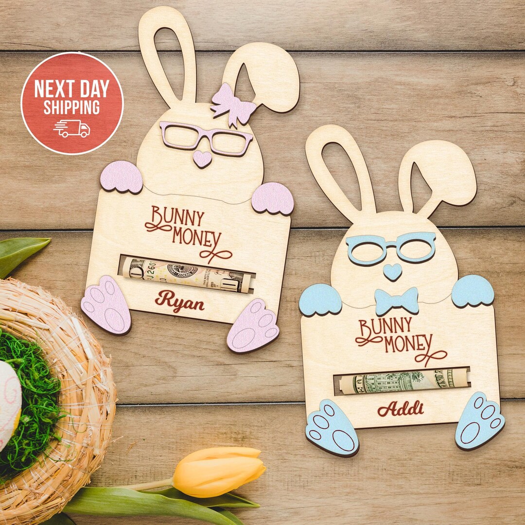 Custom Easter Bunny Money Holder Gift, Easter Money Holder, Easter ...