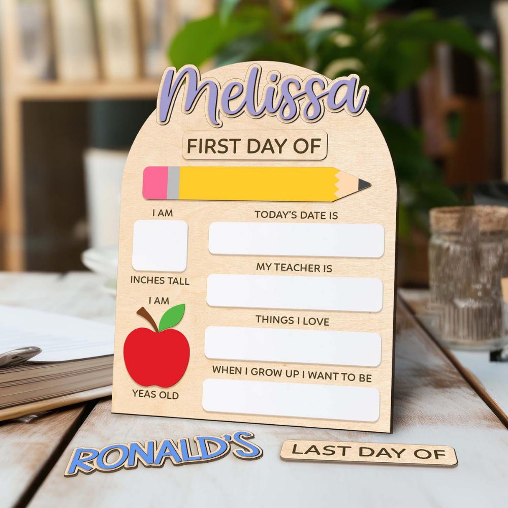 Custom First & Last Day of School Interchangeable Sign, Back to School ...