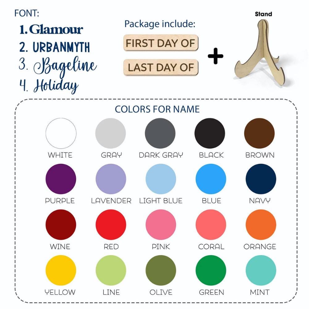 Custom First & Last Day of School Interchangeable Sign, Back to School ...