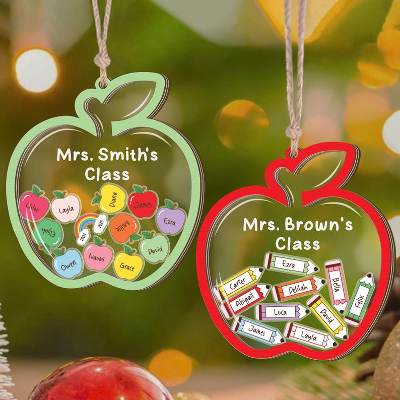 Personalized Teacher Christmas Ornament, Teacher Ornament, Teacher ...