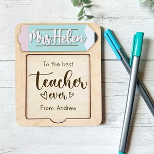 Personalized Sticky Note Holder for Teacher, Teacher Appreciation Gift ...