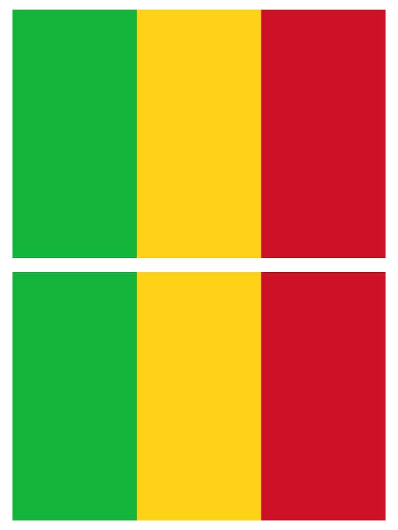 Mali Flag Matte Vinyl Sticker Sheet 6x8 Durable Water Resistant Mali ...