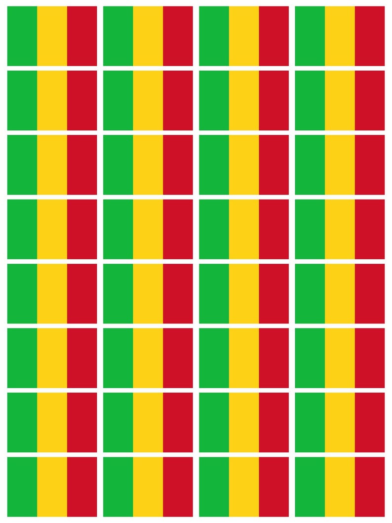 Mali Flag Matte Vinyl Sticker Sheet 6x8 Durable Water Resistant Mali ...
