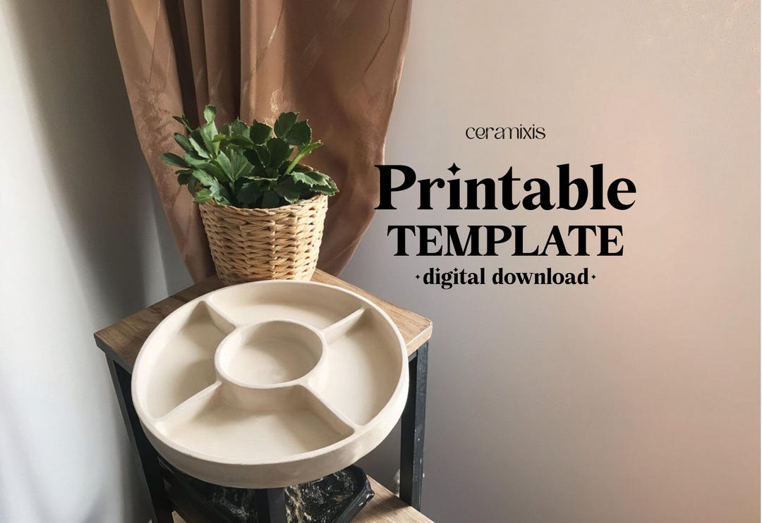 Divided Plate Serving Slab Building Template | Pottery Template ...