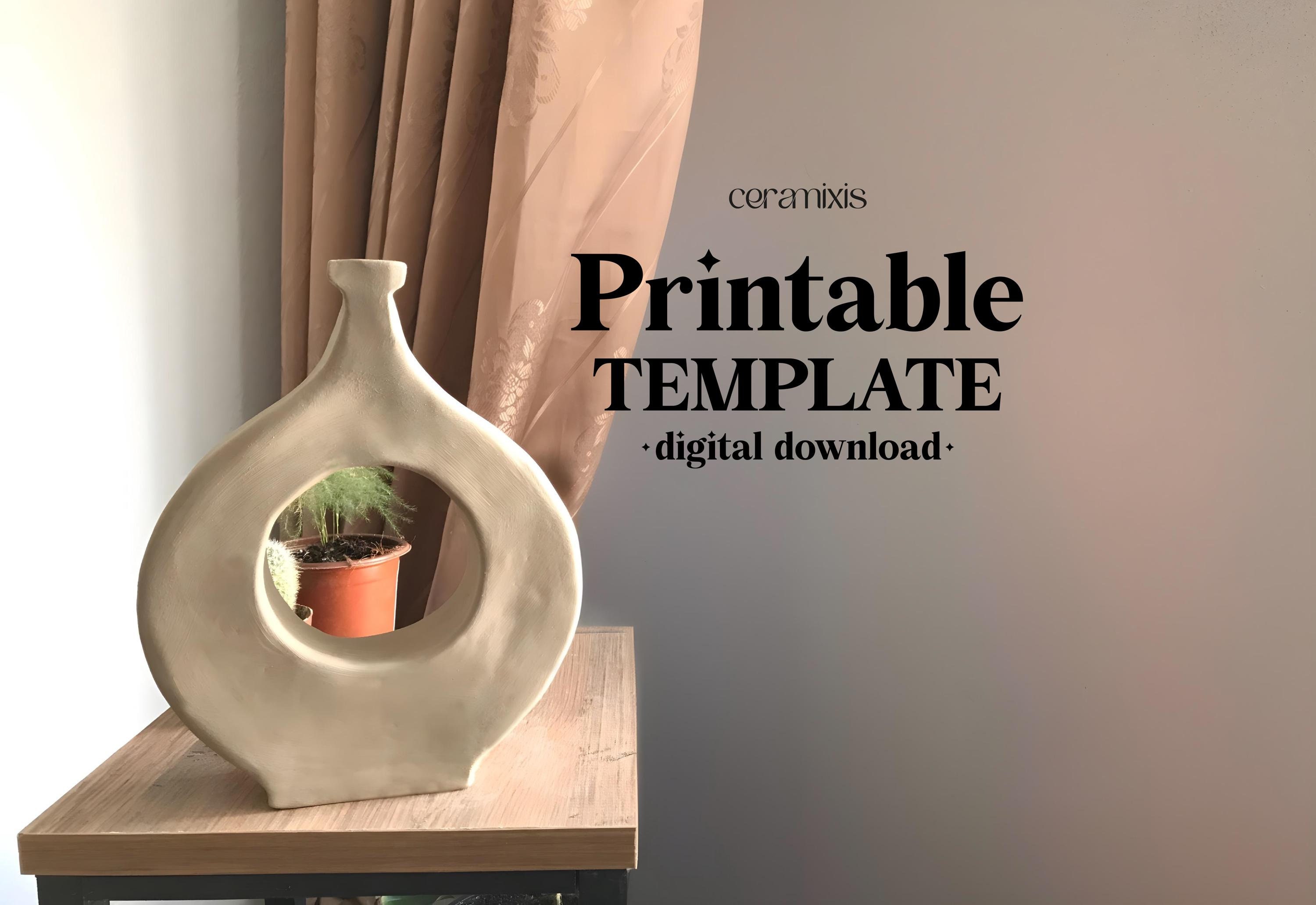 Vase Pottery Template, Ceramic Slab Building, Digital Download - Etsy