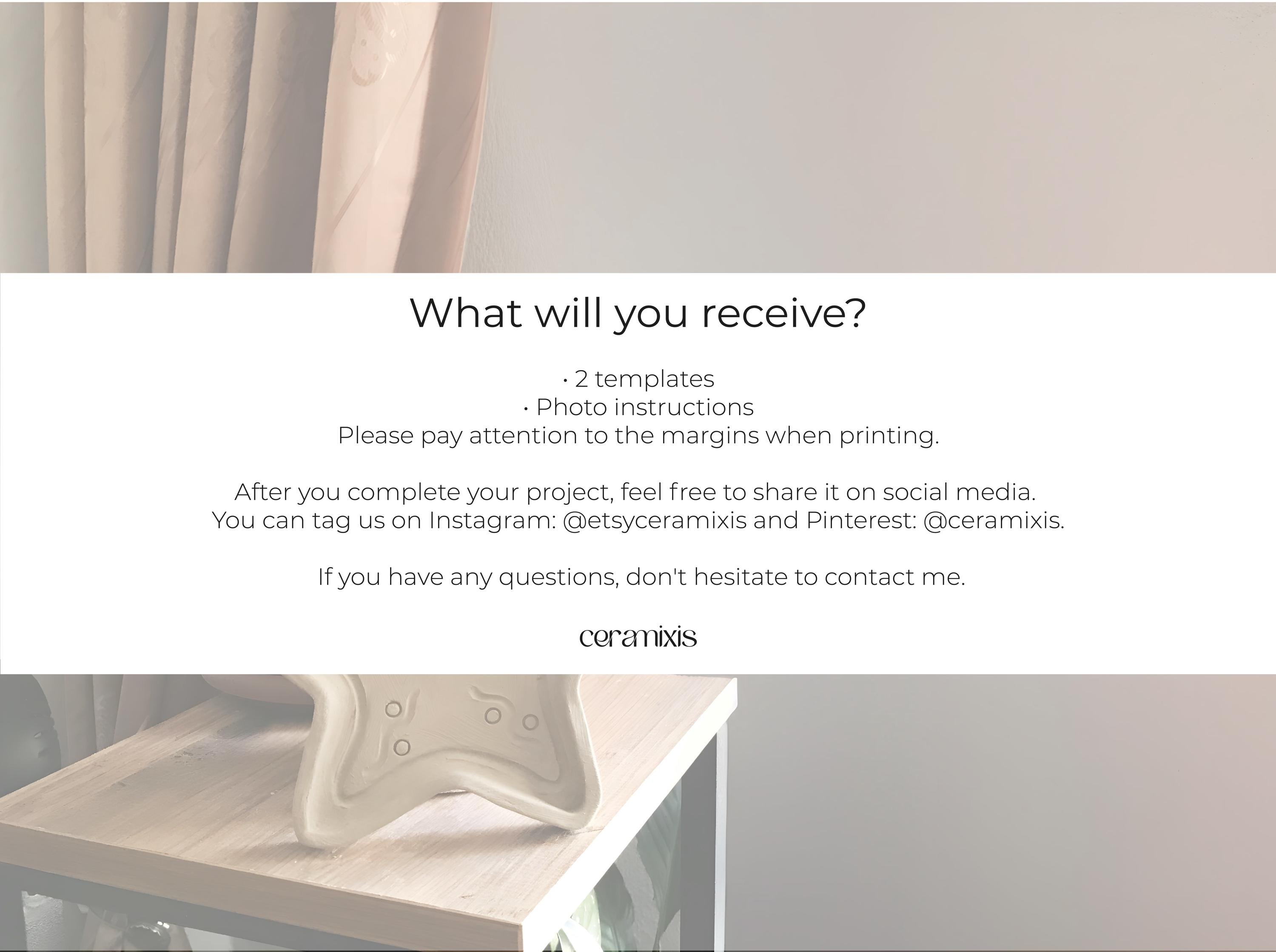 Christmas Star Slab Building Template Pottery Template Easy Xmas DIY ...