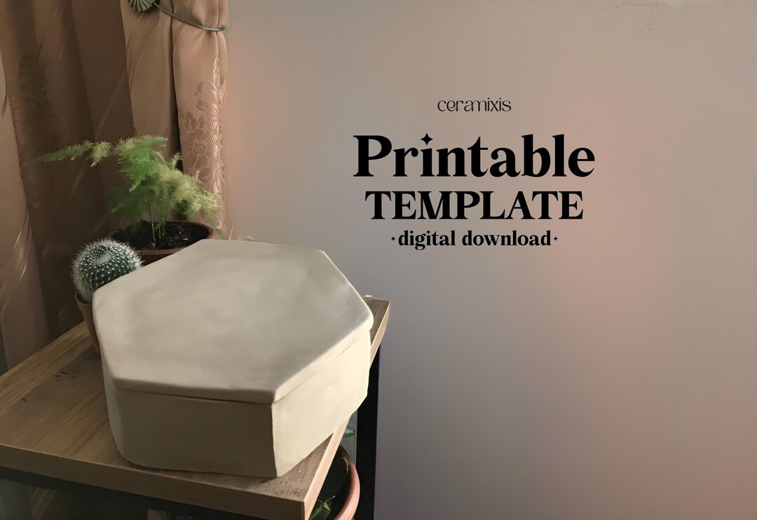 Hexagon Lidded Box Slab Building Template | Pottery Template | Ceramic ...