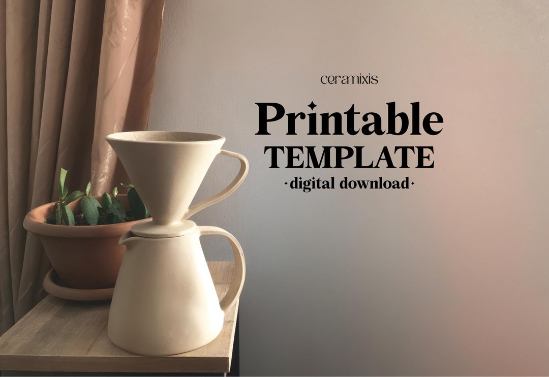 Coffee Pour Over Set Slab Building Template | Pottery Template ...