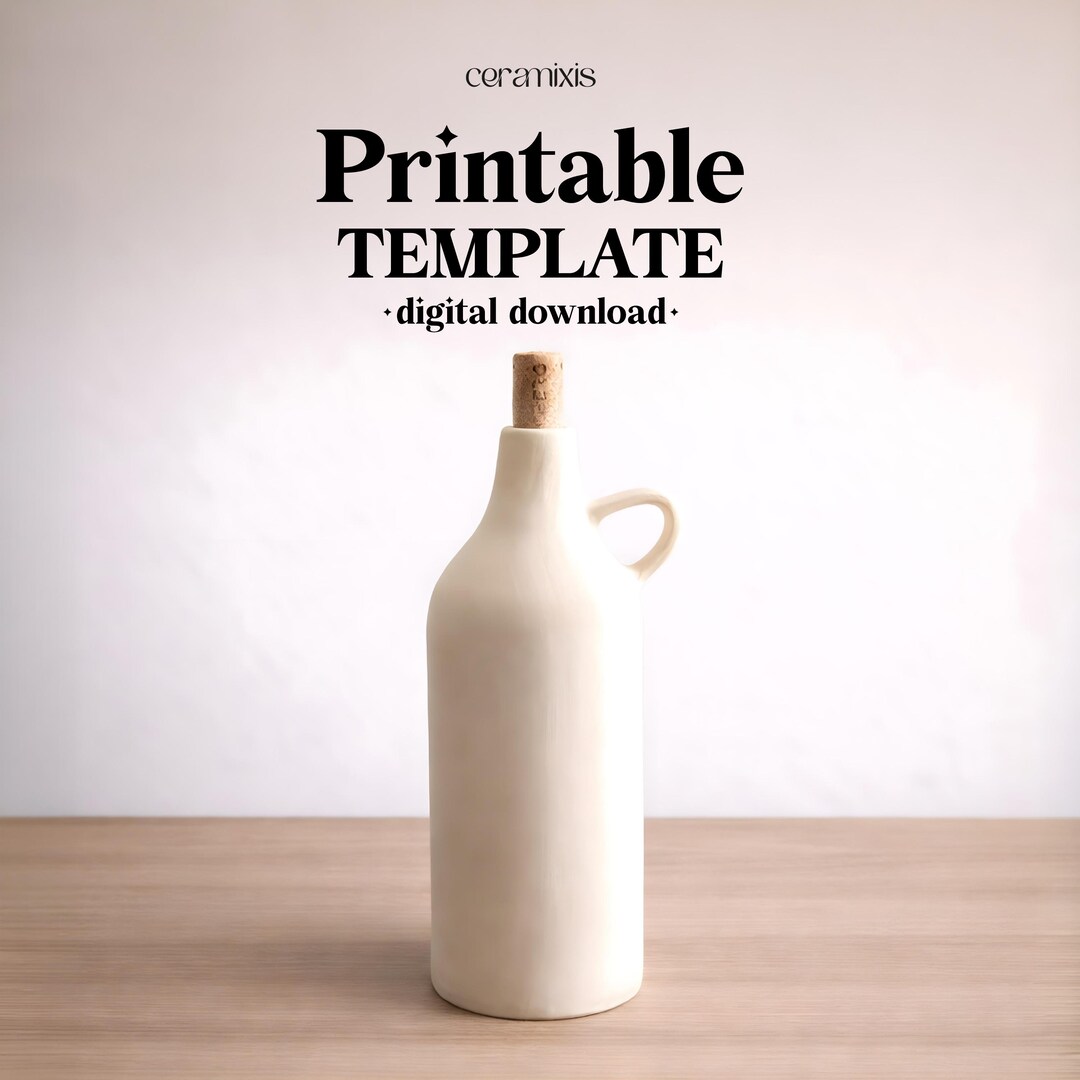 Oil Bottle Slab Building Template | Pottery Template | Ceramic Tools ...