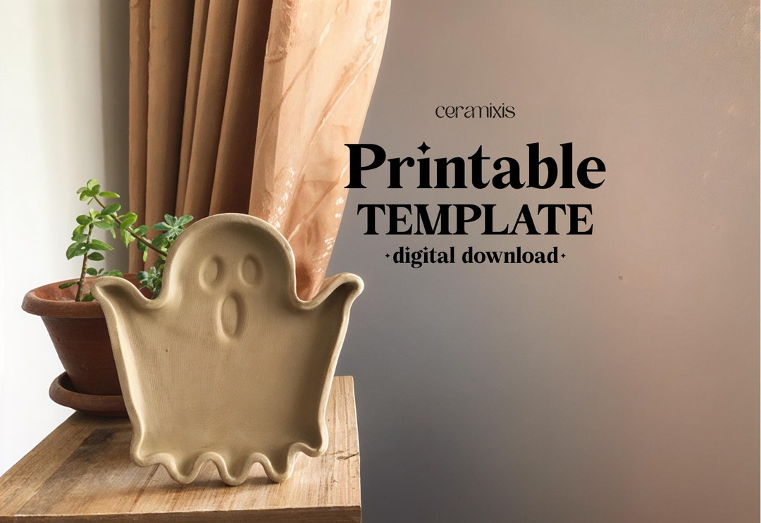 Ghosts Plate Slab Building Pottery Template | Clay Templates Slab ...