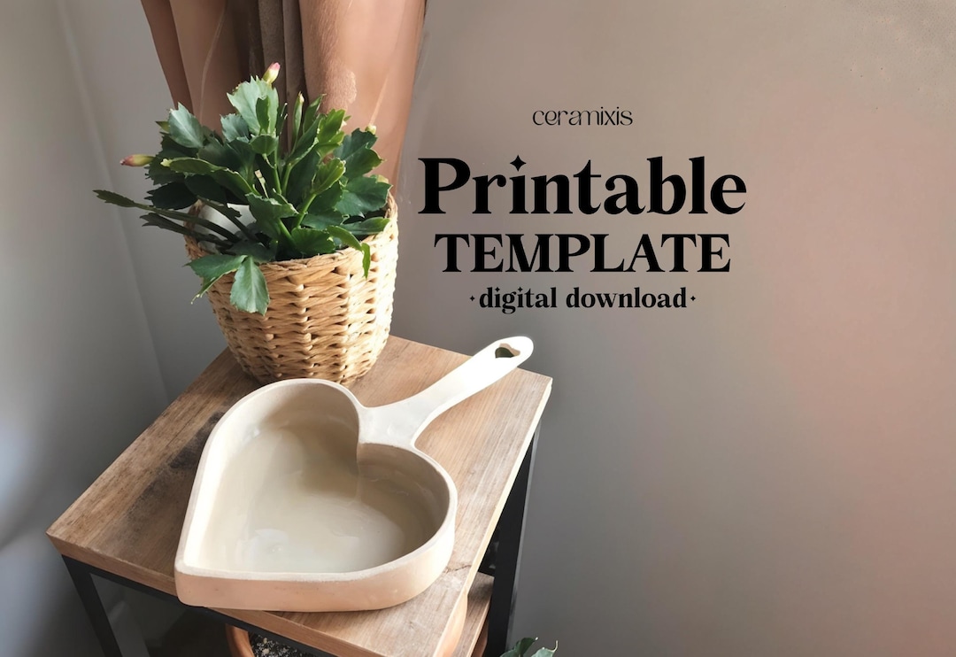 Heart Shaped Pan Slab Building Template | Pottery Template | Valentine ...