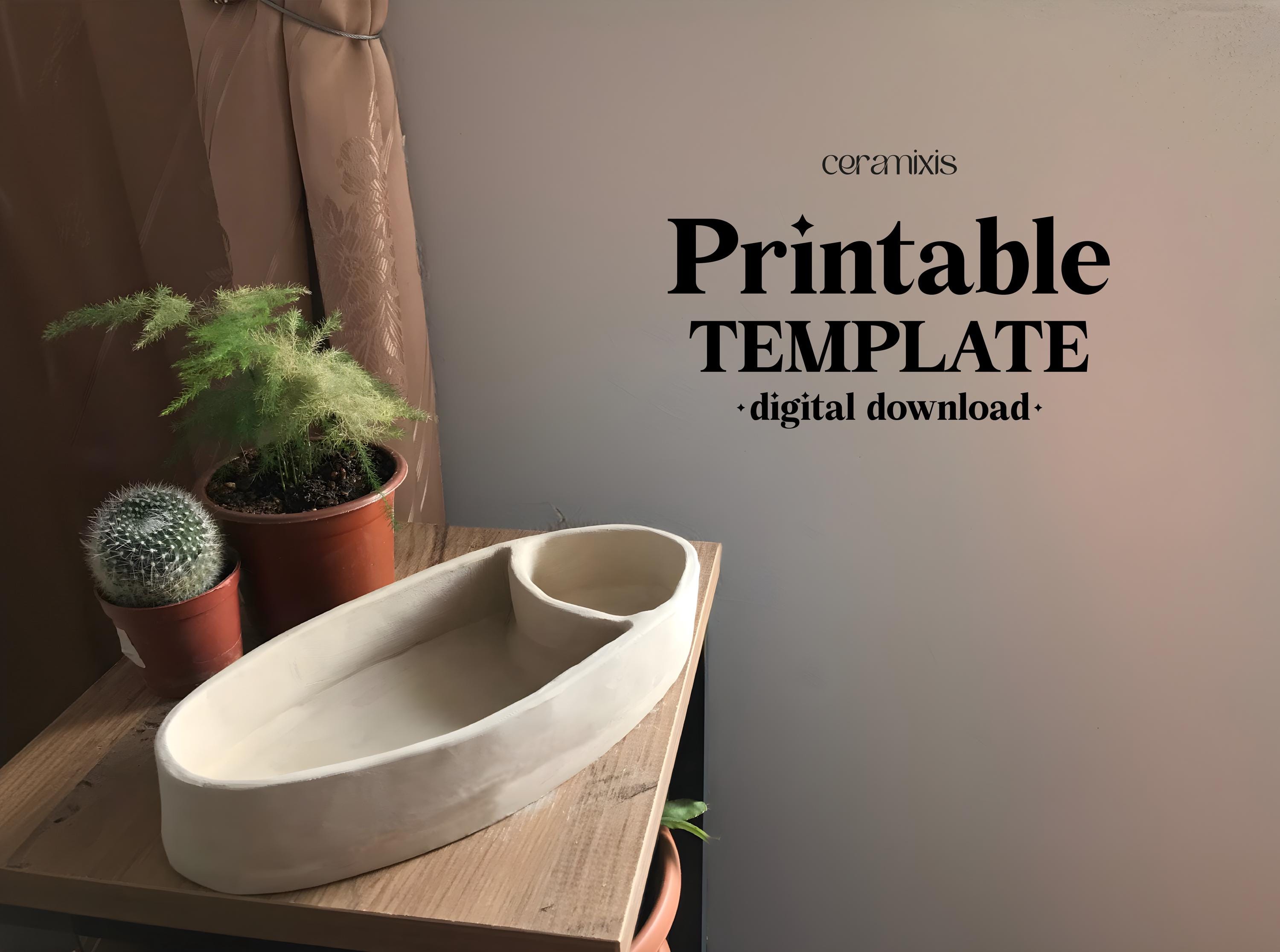 Chips and Dip Bowl Slab Building Template | Ceramics Tools for ...