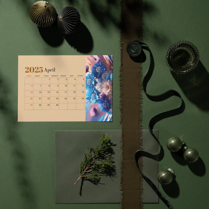 Calendar 2025 Flowers Printable, Calendar Floral Theme 2025 Romance of ...