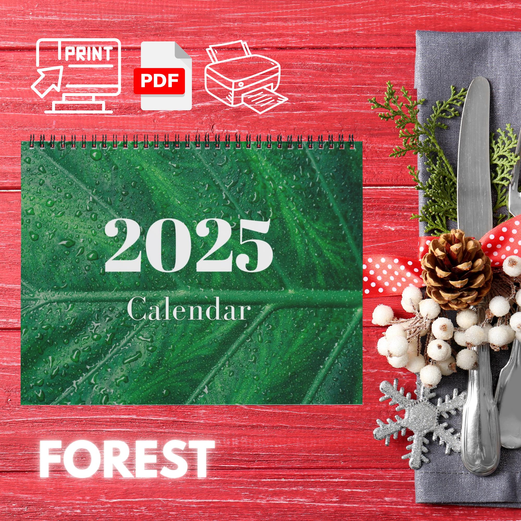Printable Calendar 2025 Seasons in the FOREST, Elegant Calendar ...