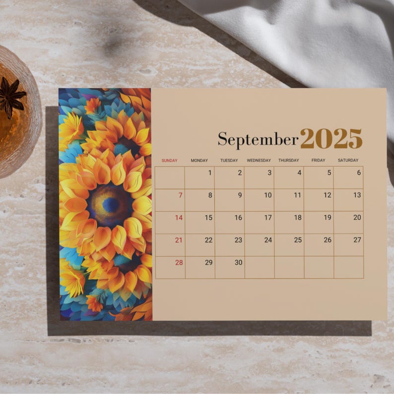 Calendar 2025 Flowers Printable, Calendar Floral Theme 2025 Romance of ...