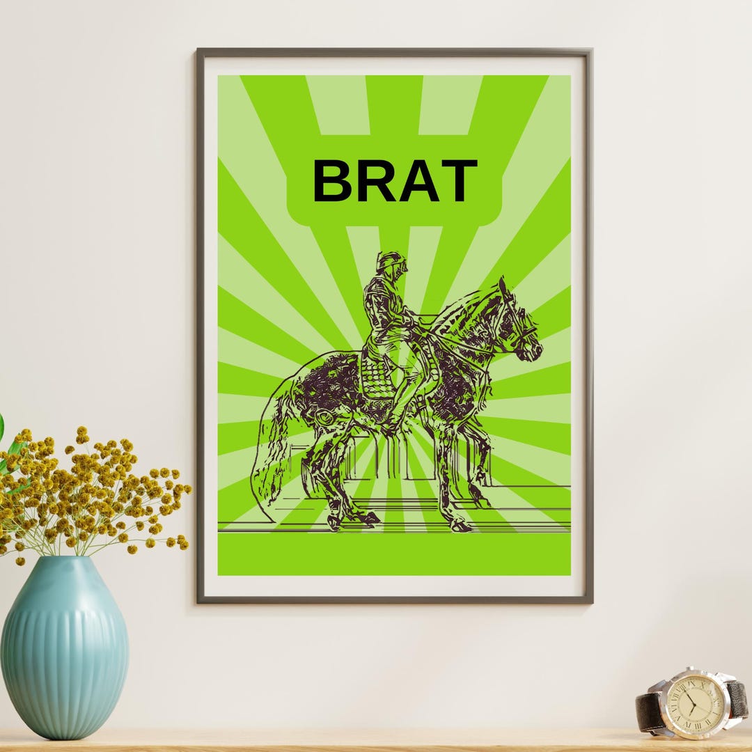 Brat Colors HORSE RIDER, Green Poster Printable, Wall Decor, Wall Art ...
