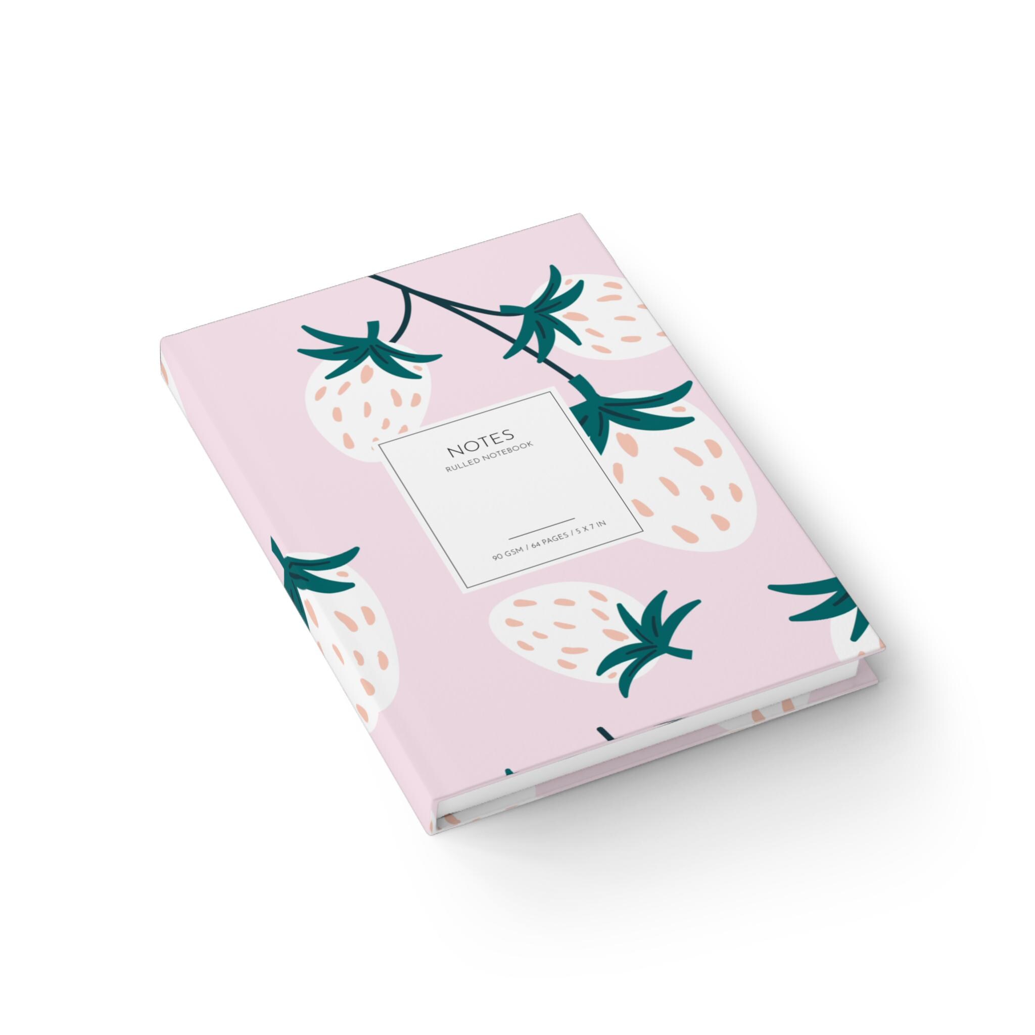 Unique Pastel Strawberry Notebook, Pink Strawberry Journal, Strawberry ...