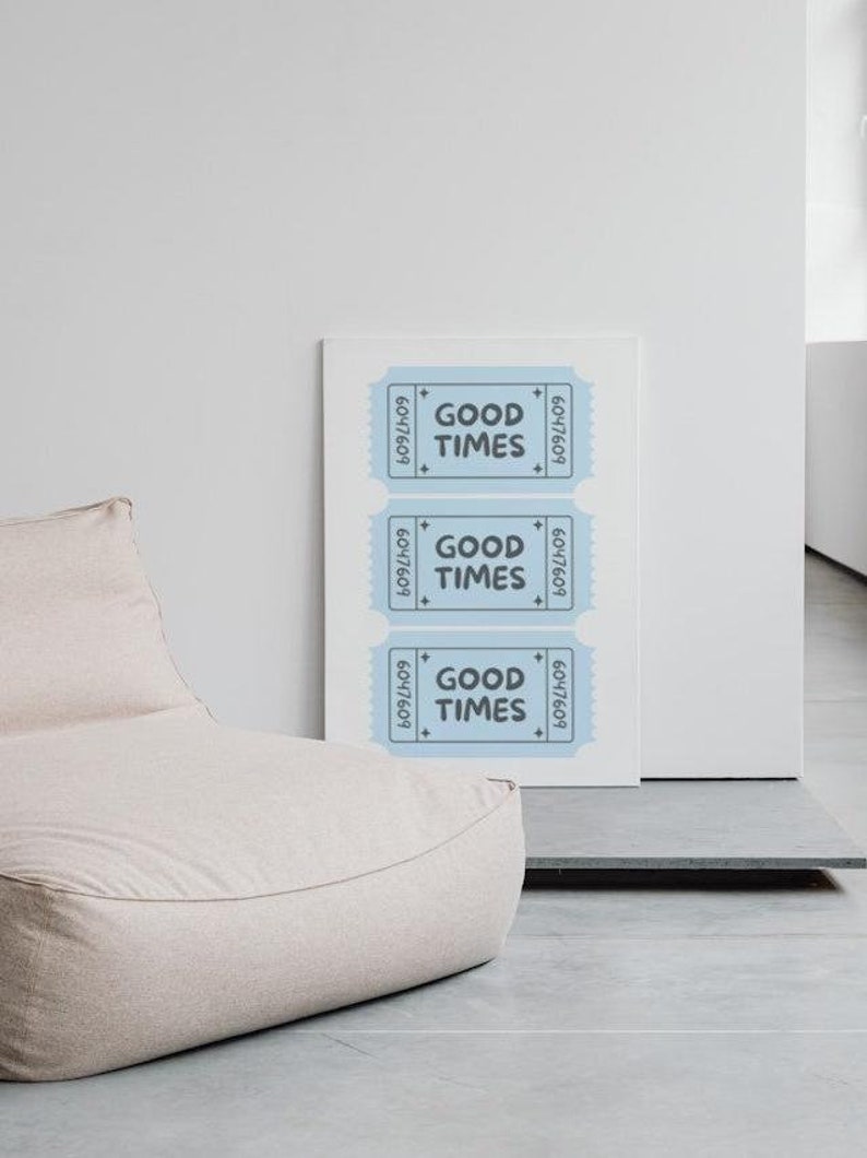 Good Times Art Print, Ticket Stub Wall Art, Retro Travel Print, Trendy ...