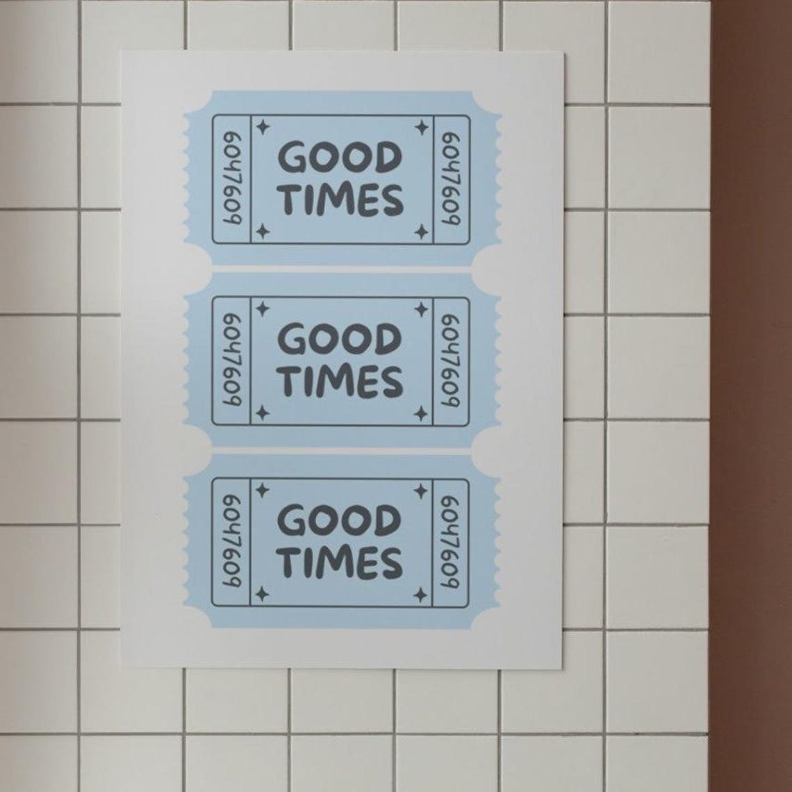 Good Times Art Print, Ticket Stub Wall Art, Retro Travel Print, Trendy ...
