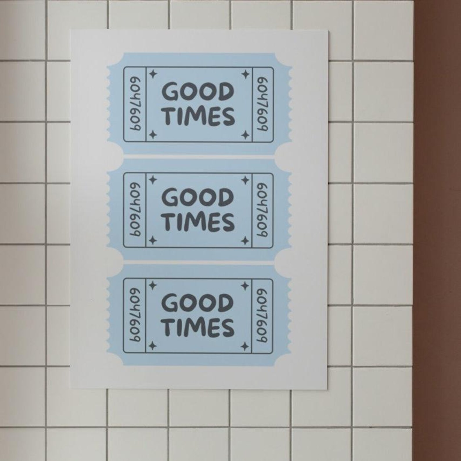 Good Times Art Print, Ticket Stub Wall Art, Retro Travel Print, Trendy ...
