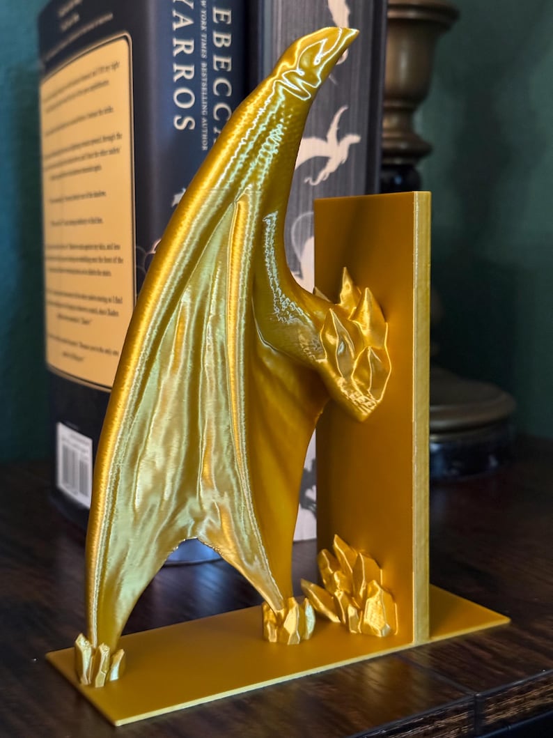 Dragon Wing Bookends, 3D Printed: Fantasy Book Decor, 40 Color Options ...