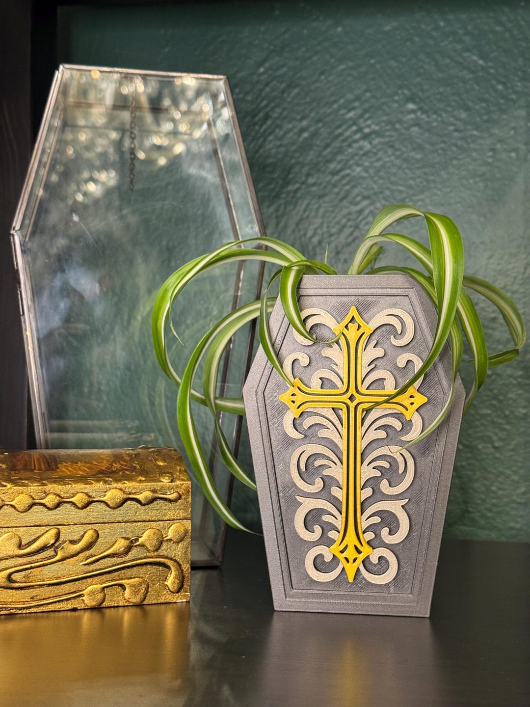 Coffin Pencil Cup or Planter, 3D Printed: Pot, Vase, Makeup or Paint ...