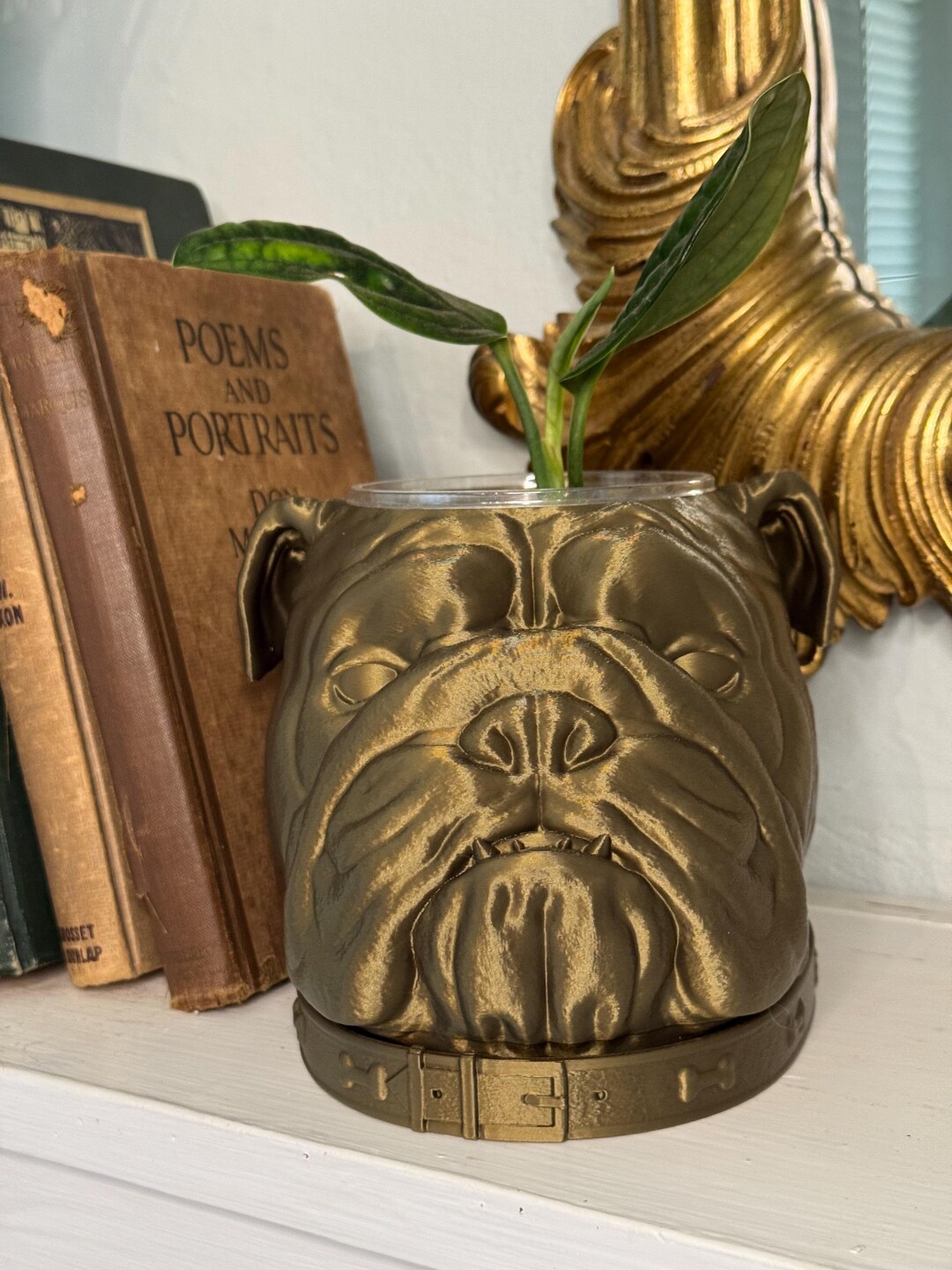 Bulldog Planter, 3D Printed: English Bulldog Pot, Drip Tray Included ...