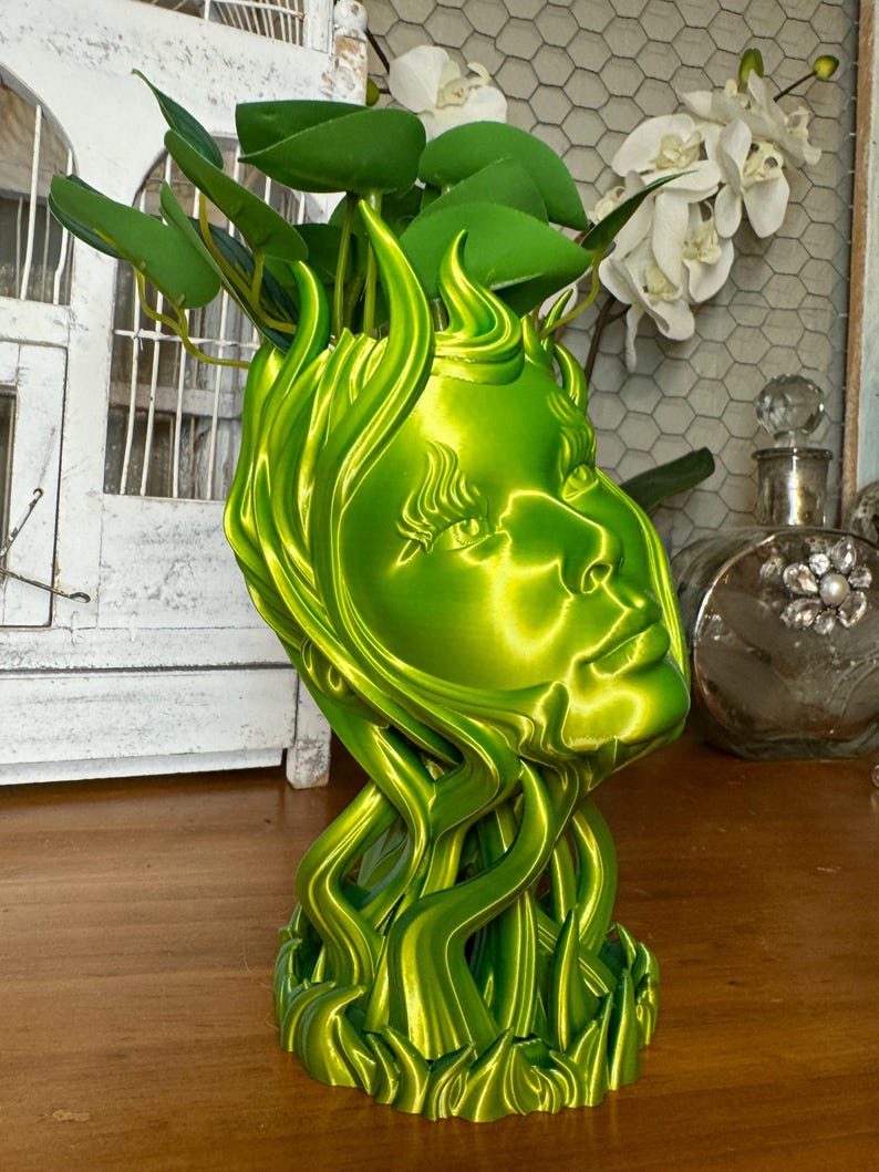 Woman Face Planter, 3D Printed: Abstract Art Vase, Small Plants, 40 ...