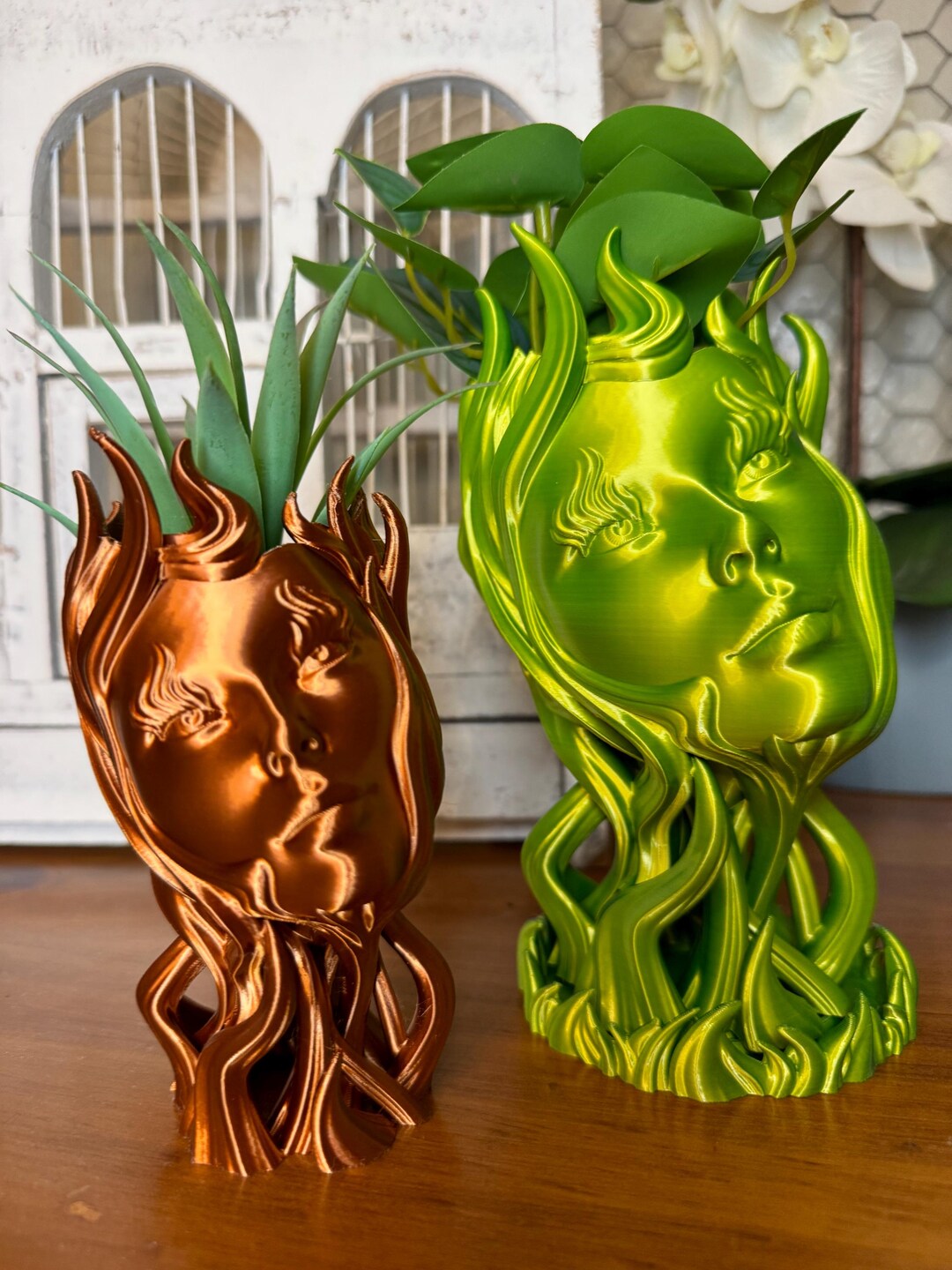 Woman Planter, 3D Printed, Bust Planter, Woman Face Vase, Unique ...